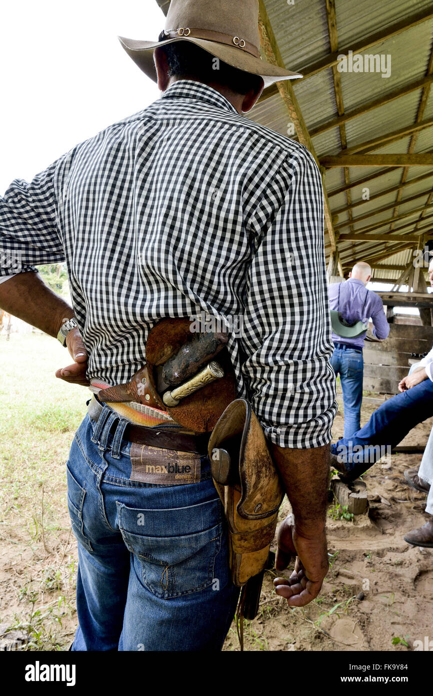 Pantaneiro with holster and knife - South Pantanal Stock Photo ...