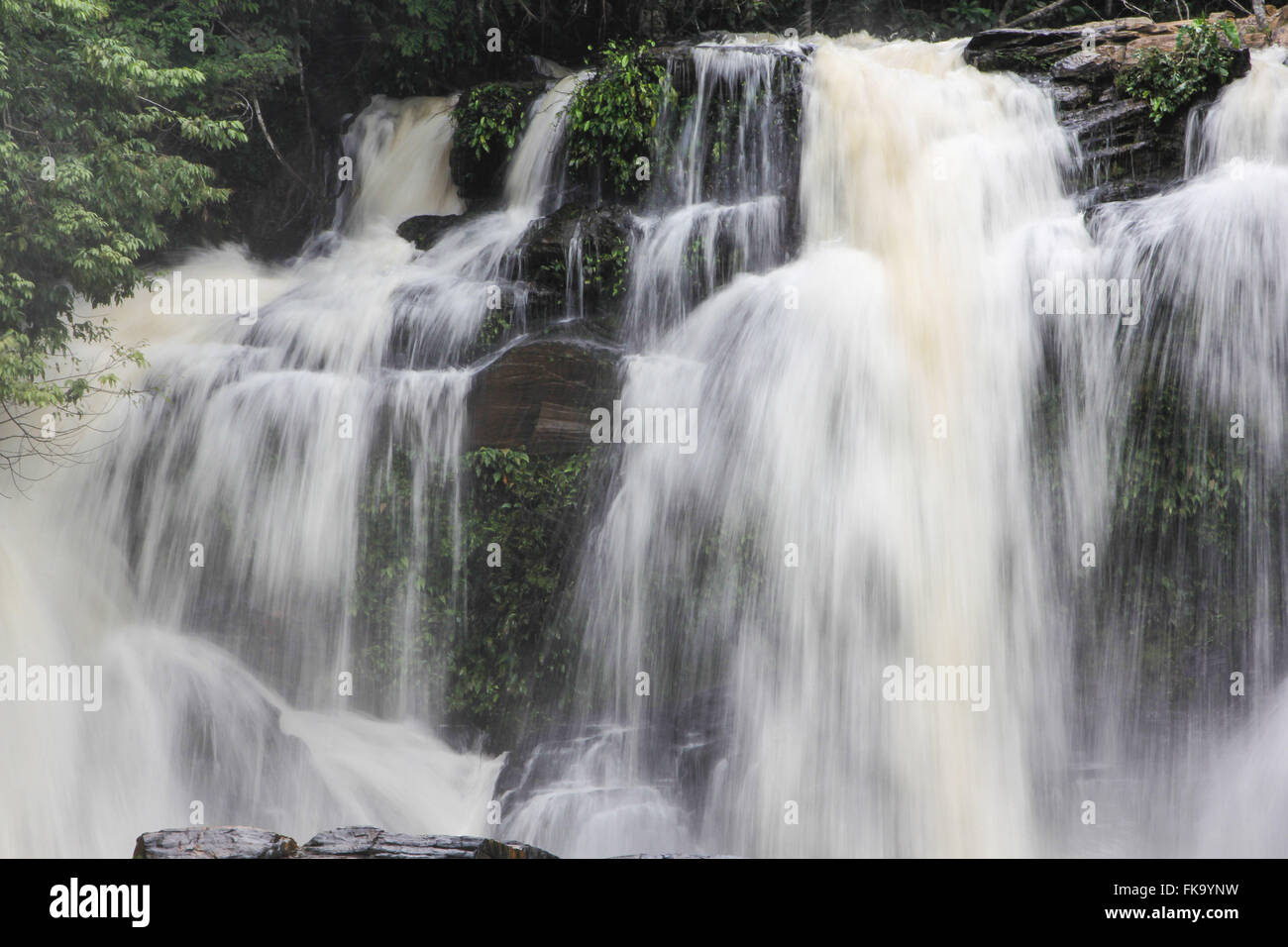 Waterfall Bridal Veil - leisure area of ??population Stock Photo - Alamy