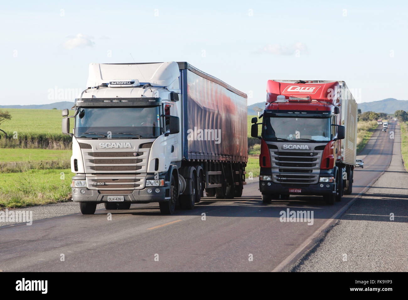 Overtaking truck load on Highway BR-153 Stock Photo - Alamy