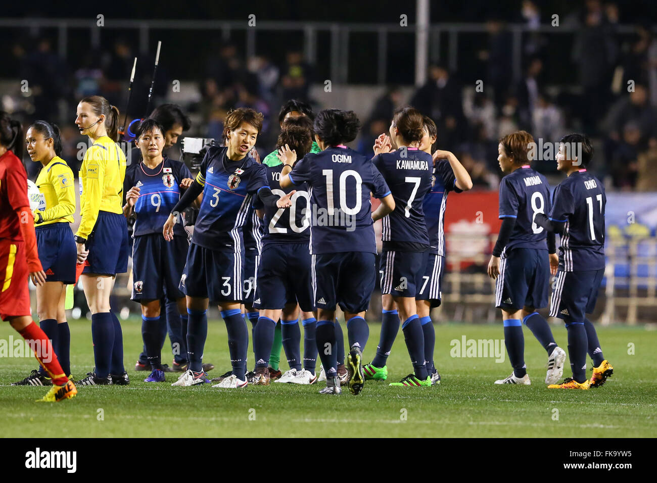 Kincho Stadium, Osaka, Japan. 7th Mar, 2016. Japan team group (JPN ...