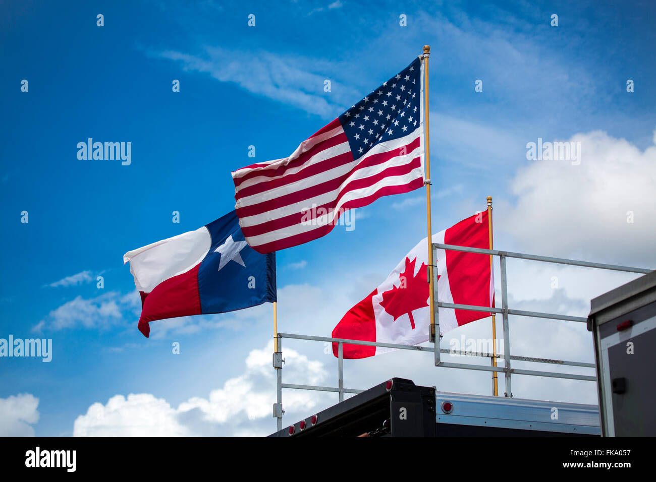 The US, Texas and Canadian Flags Stock Photo - Alamy