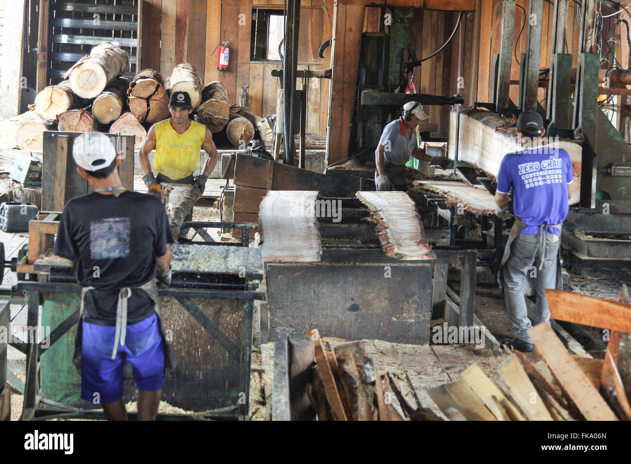 Sawmill workers hi-res stock photography and images - Alamy