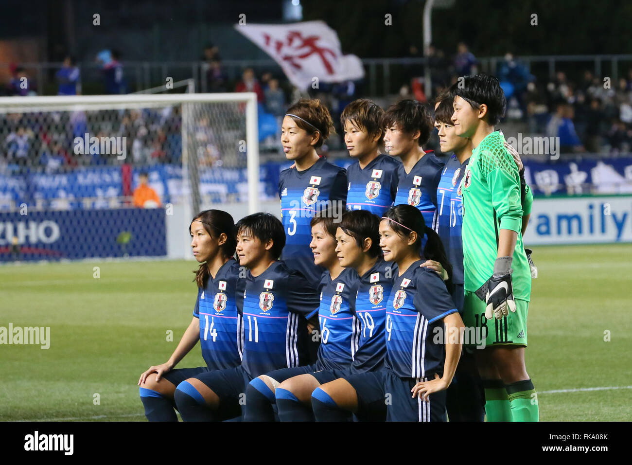 Kincho Stadium, Osaka, Japan. 7th Mar, 2016. Japan team group (JPN ...