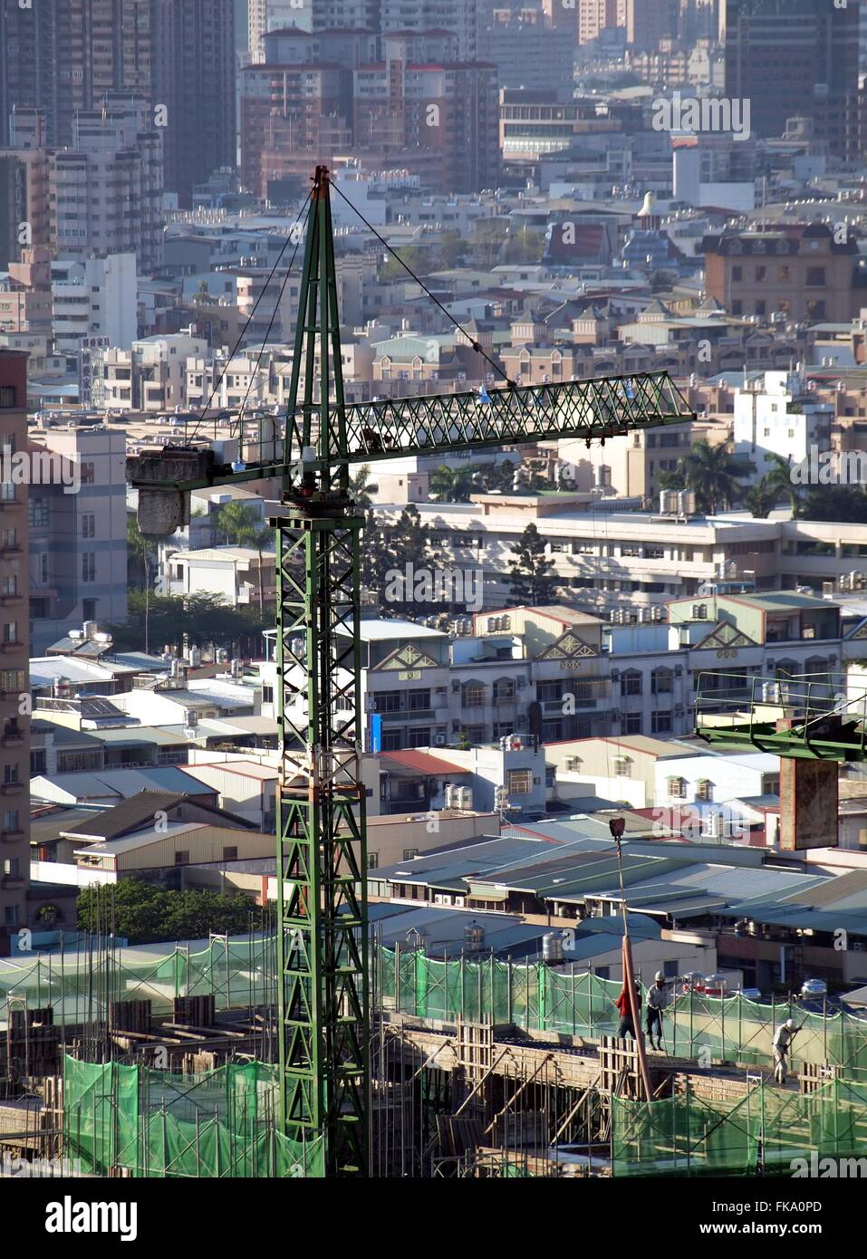 Construction site with a crane seen from above Stock Photo - Alamy