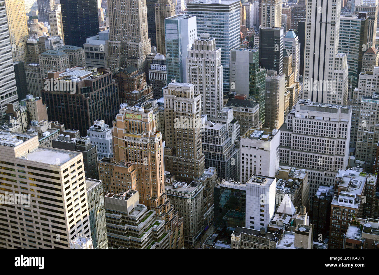 Top view of Manhattan from the observation deck of Rockefeller Center ...