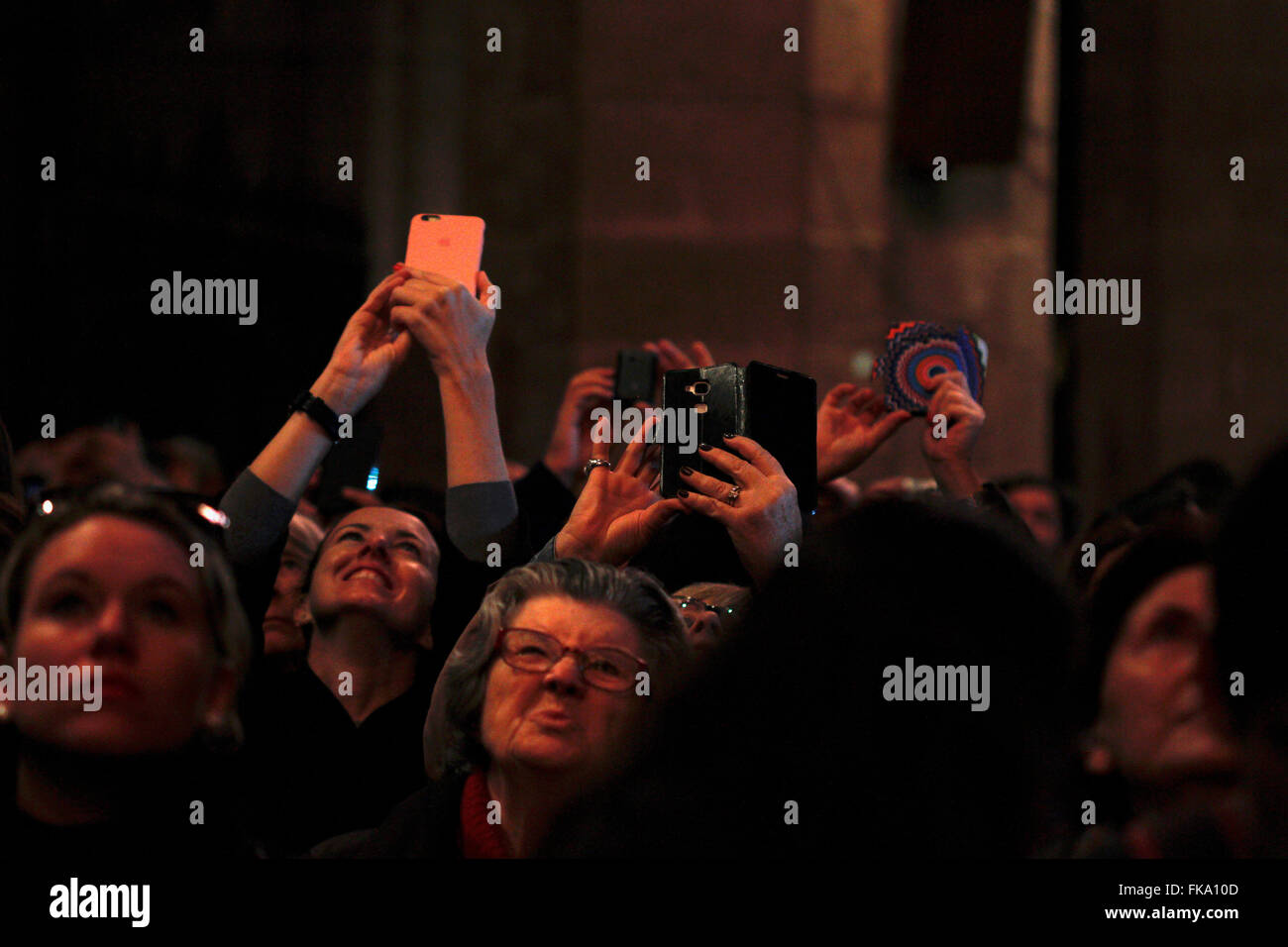 Palma de Majorca, Spain - February 02, 2016. People taking pictures in ...