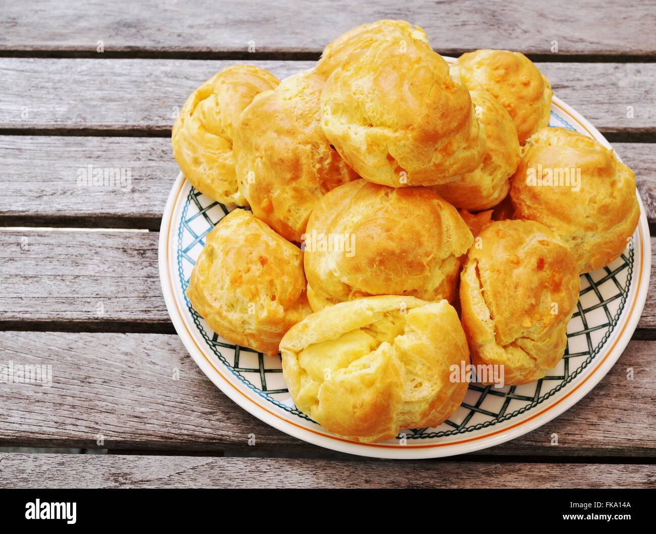 Plate of French gougeres cheese puff choux Stock Photo - Alamy
