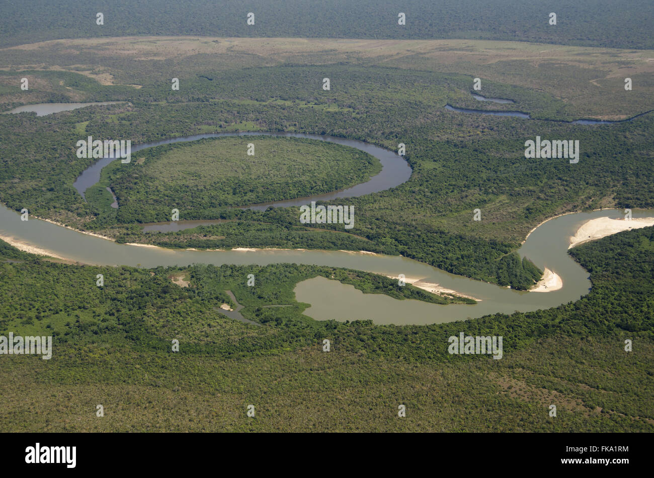 Xingu River during the winter - the dry season - the background areas ...