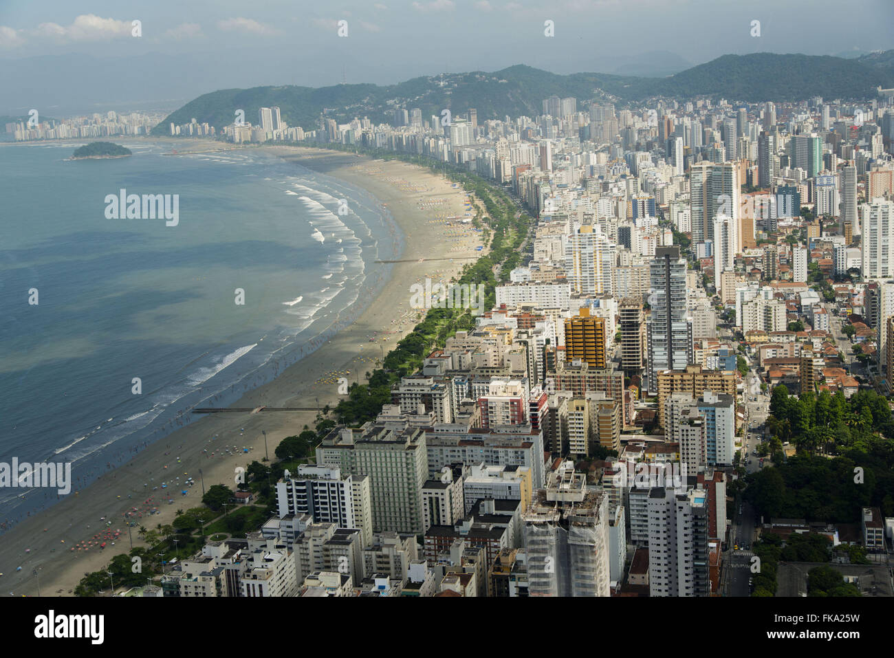 Aerial view of the waterfront city of Santos Stock Photo - Alamy