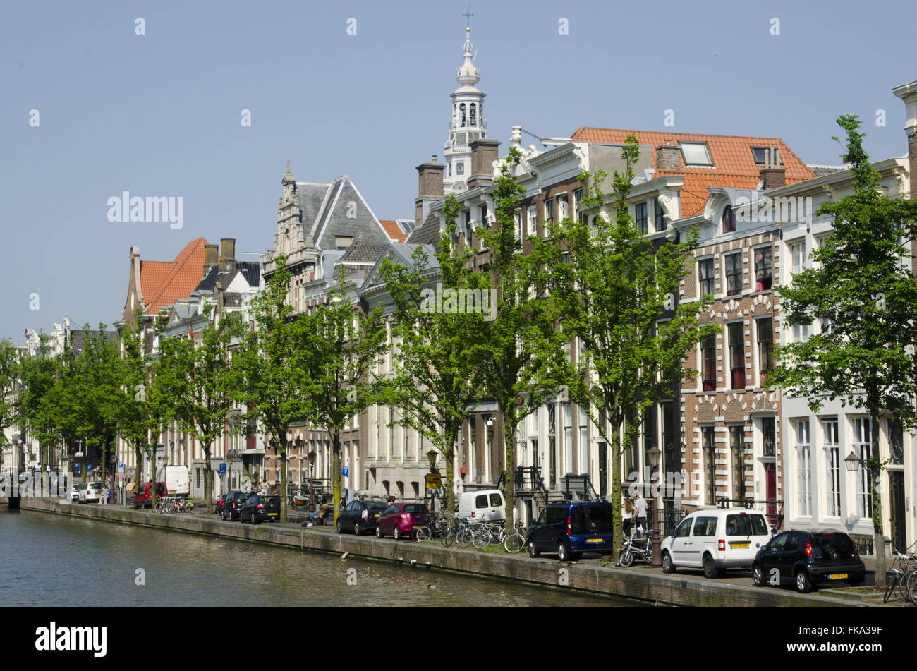 Typical building on the edge of the historic canal town center Stock ...