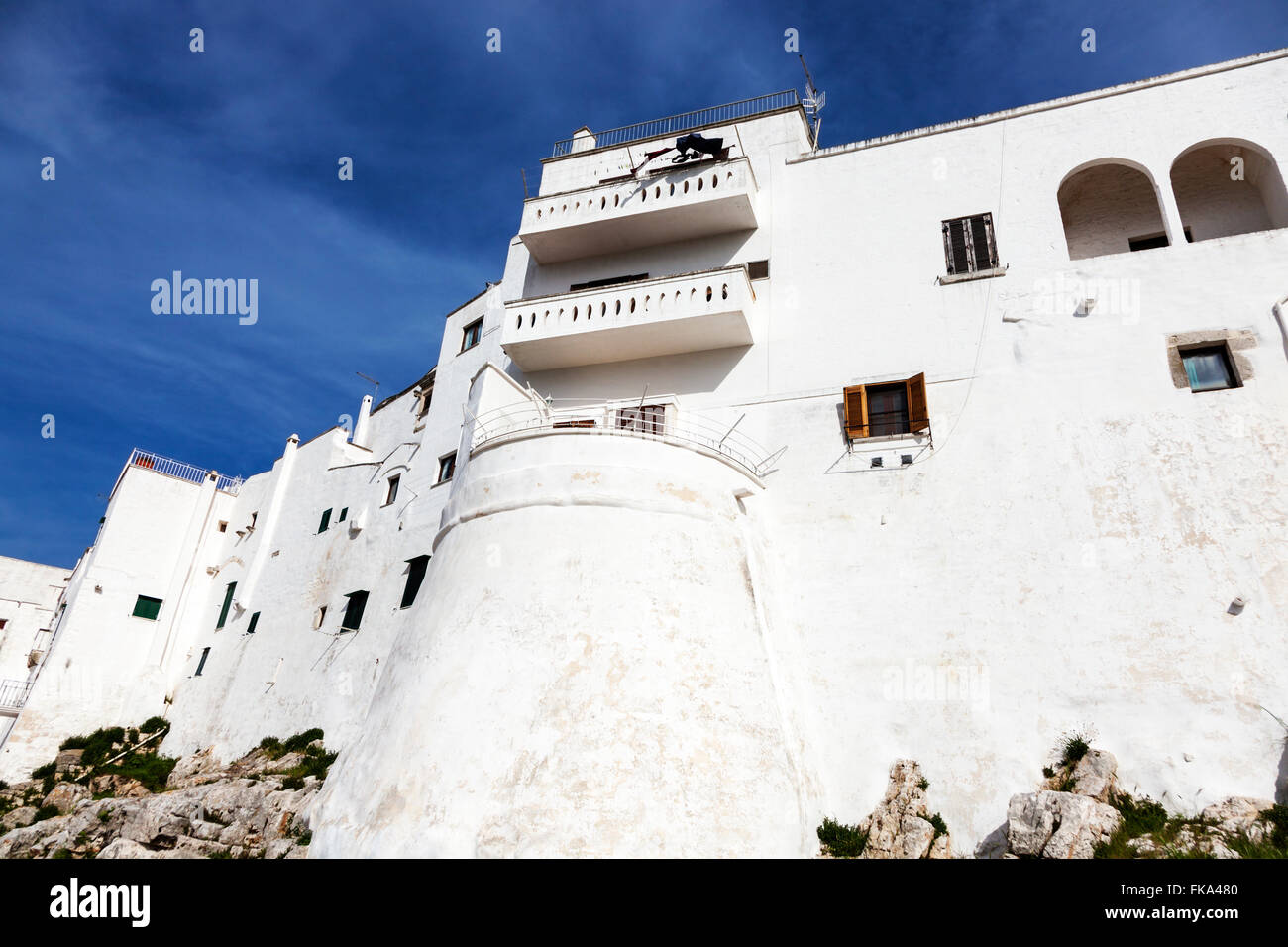 Walls of White City - Ostuni old town Stock Photo - Alamy