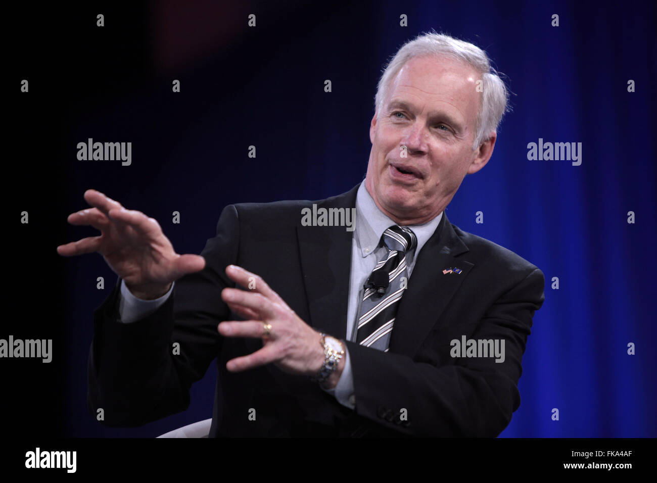 U.S. Senator Ron Johnson of Wisconsin addresses the annual American ...