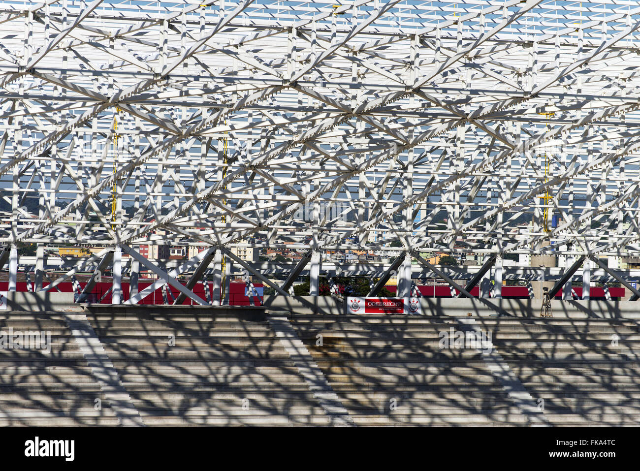 Roof structure in the work of construction of the stadium Arena ...
