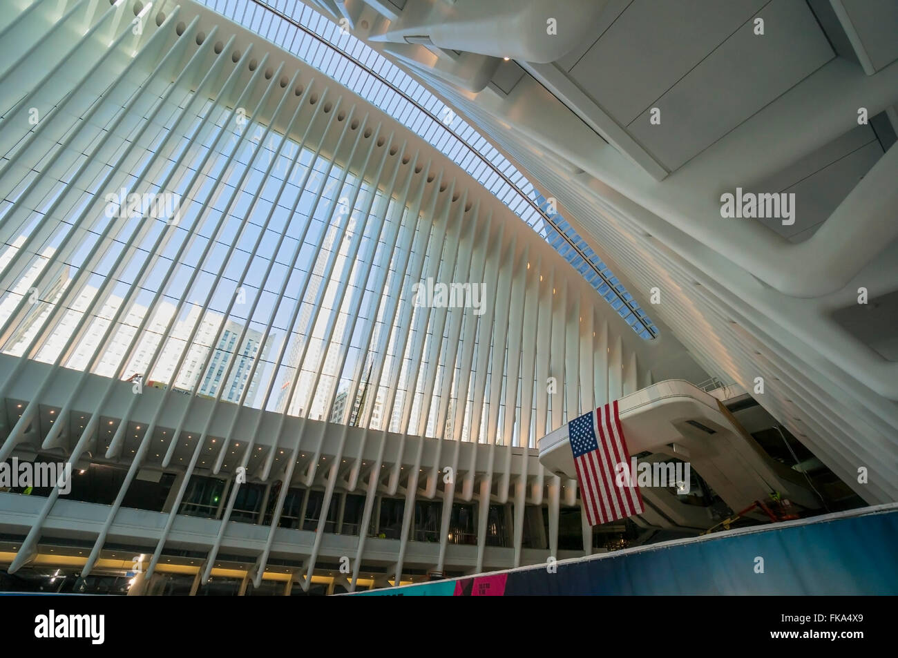 Inside the Oculus of the WTC Transportation Hub in New York City Stock ...