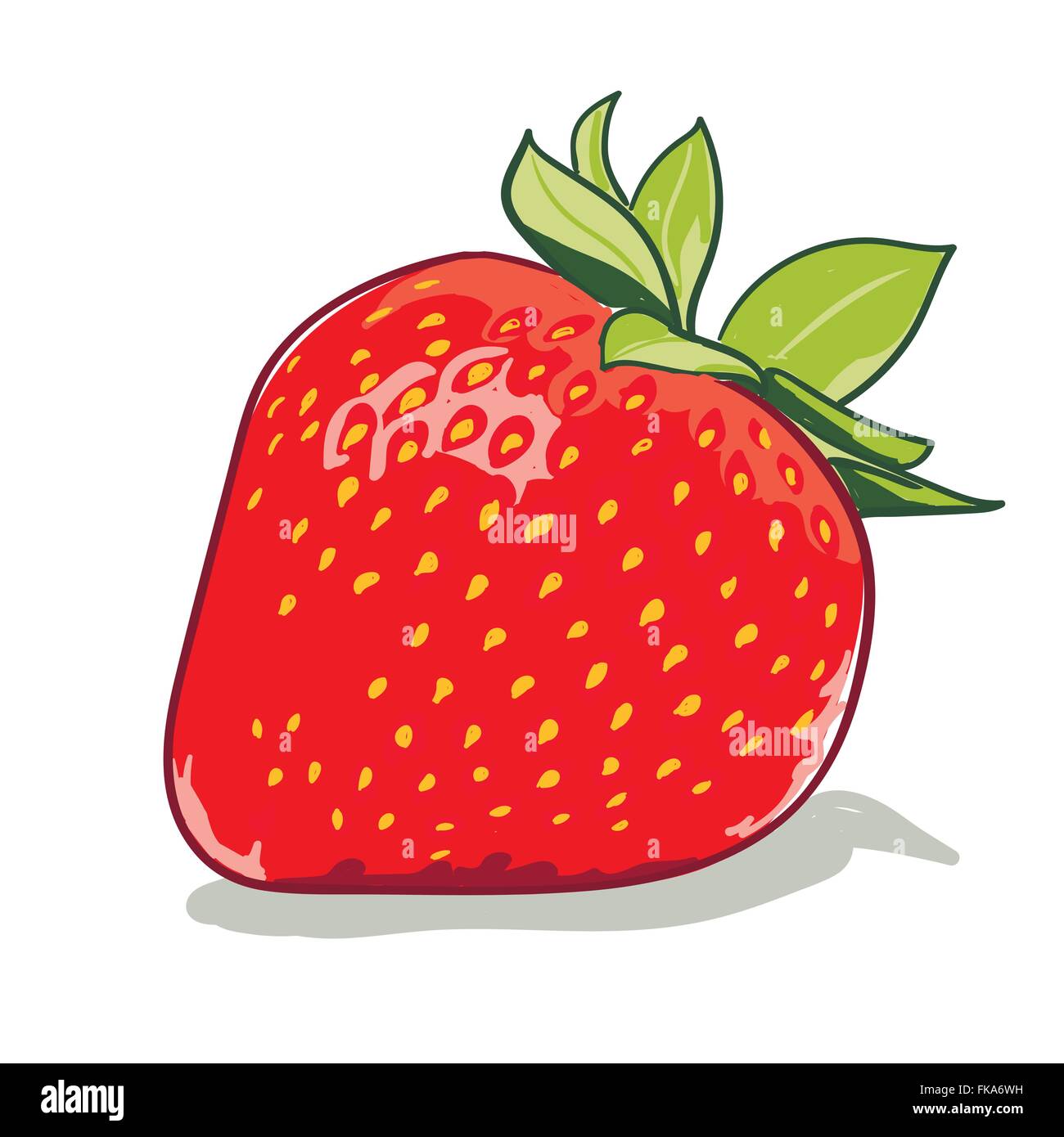 Strawberry slice on red Stock Vector Images - Alamy