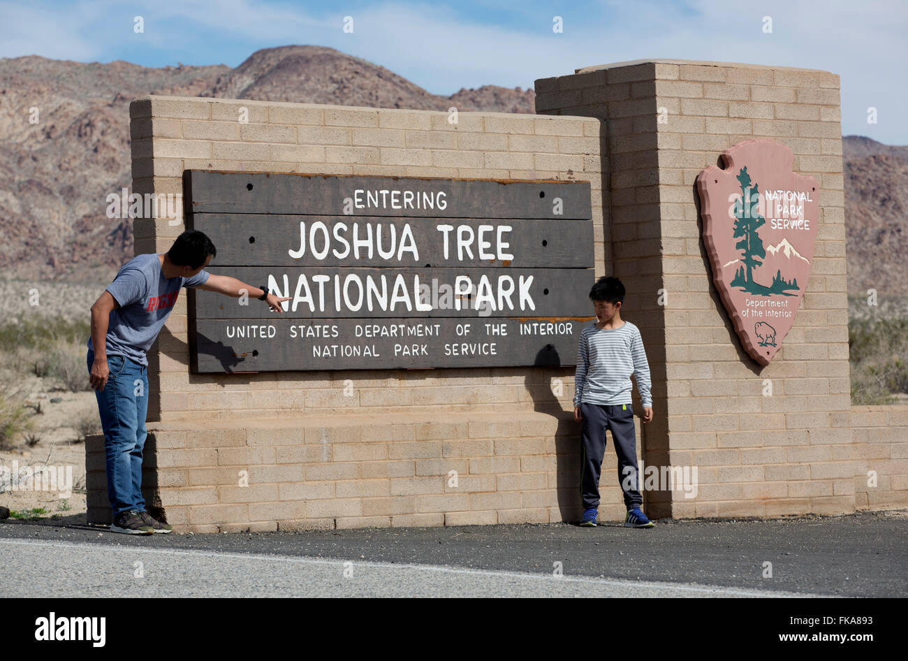 South entrance to Joshua Tree National Park, California, USA Stock ...