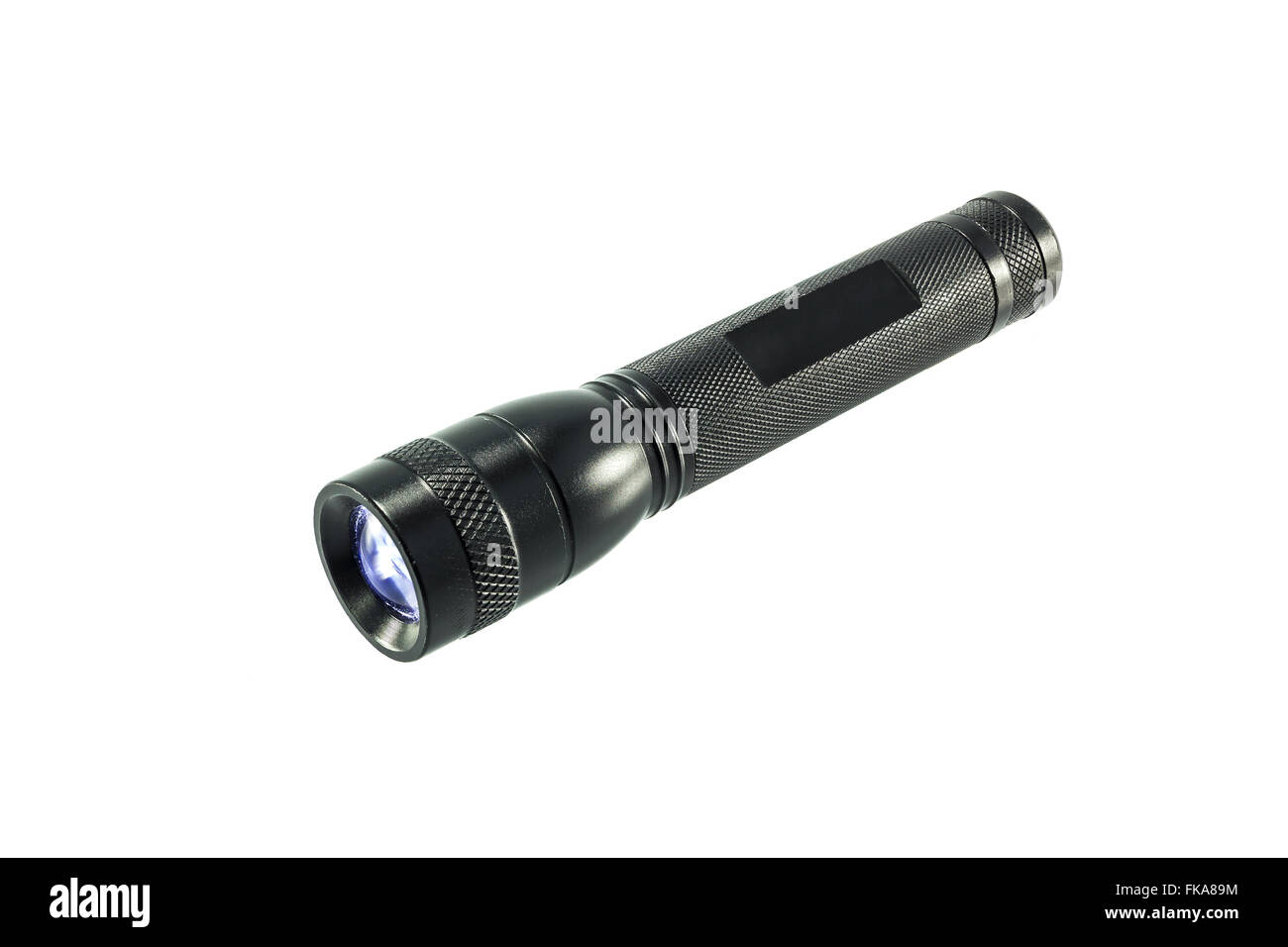 Close up shot flashlight on isolate white background Stock Photo - Alamy