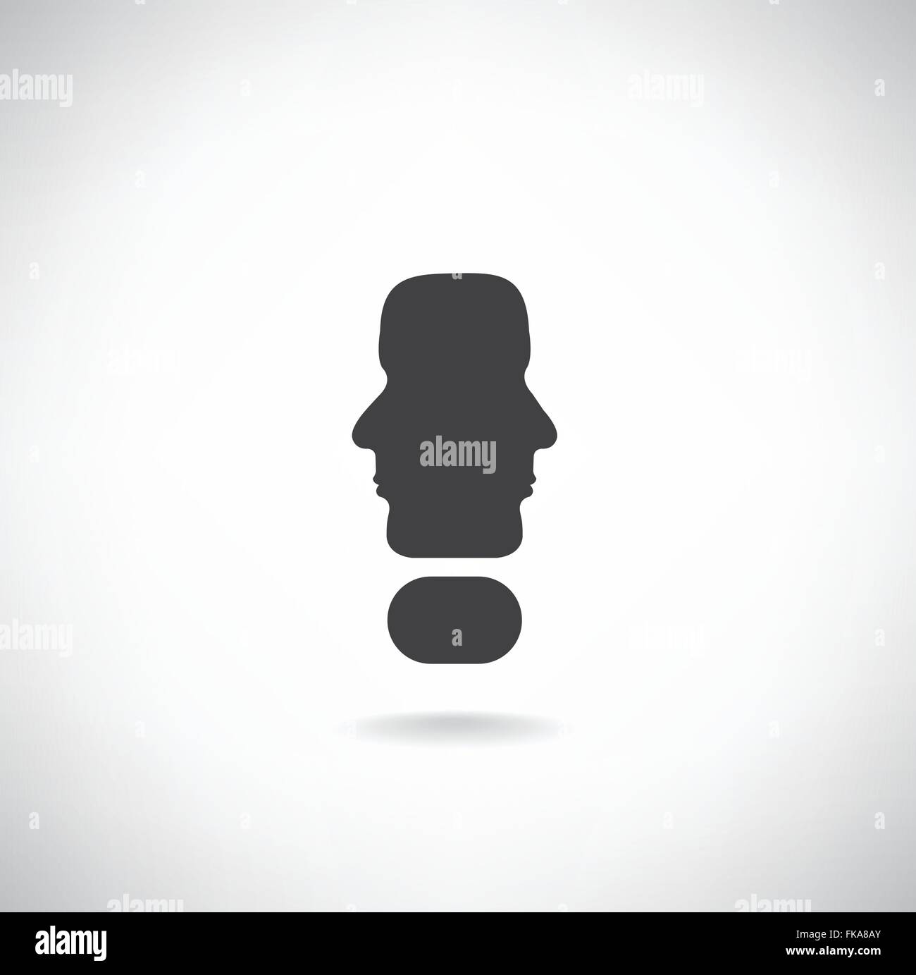 exclamation mark man head symbol, vector illustration Stock Vector ...