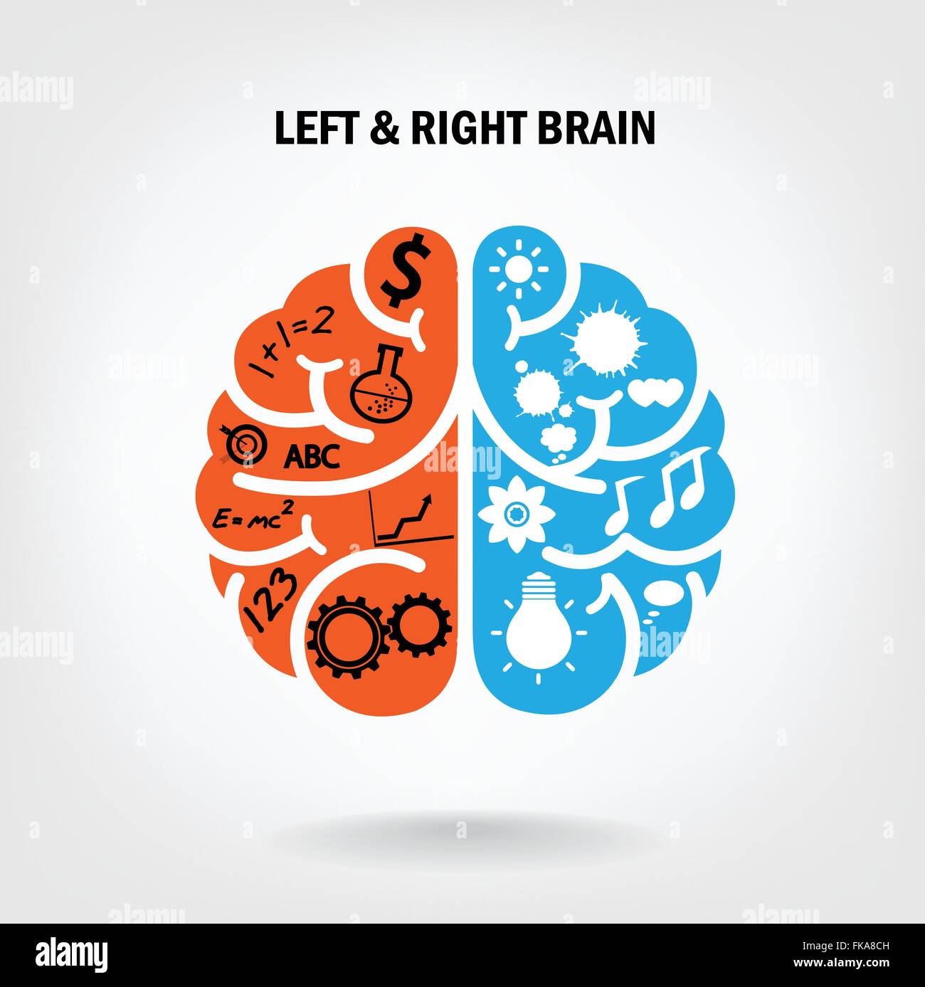 Creative left brain and right brain Idea concept background .vector ...