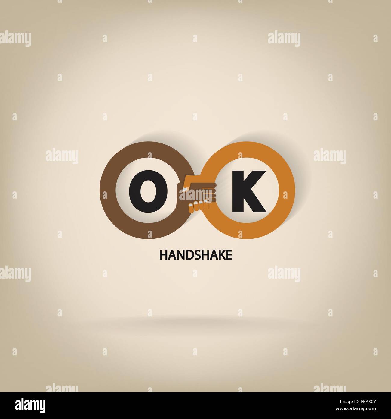 Handshake abstract symbol vector design template. Business creative ...