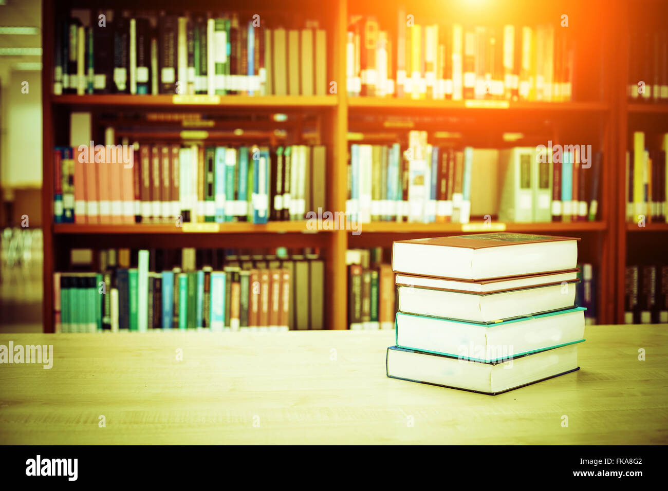 Blur image of Book on Library Stock Photo - Alamy
