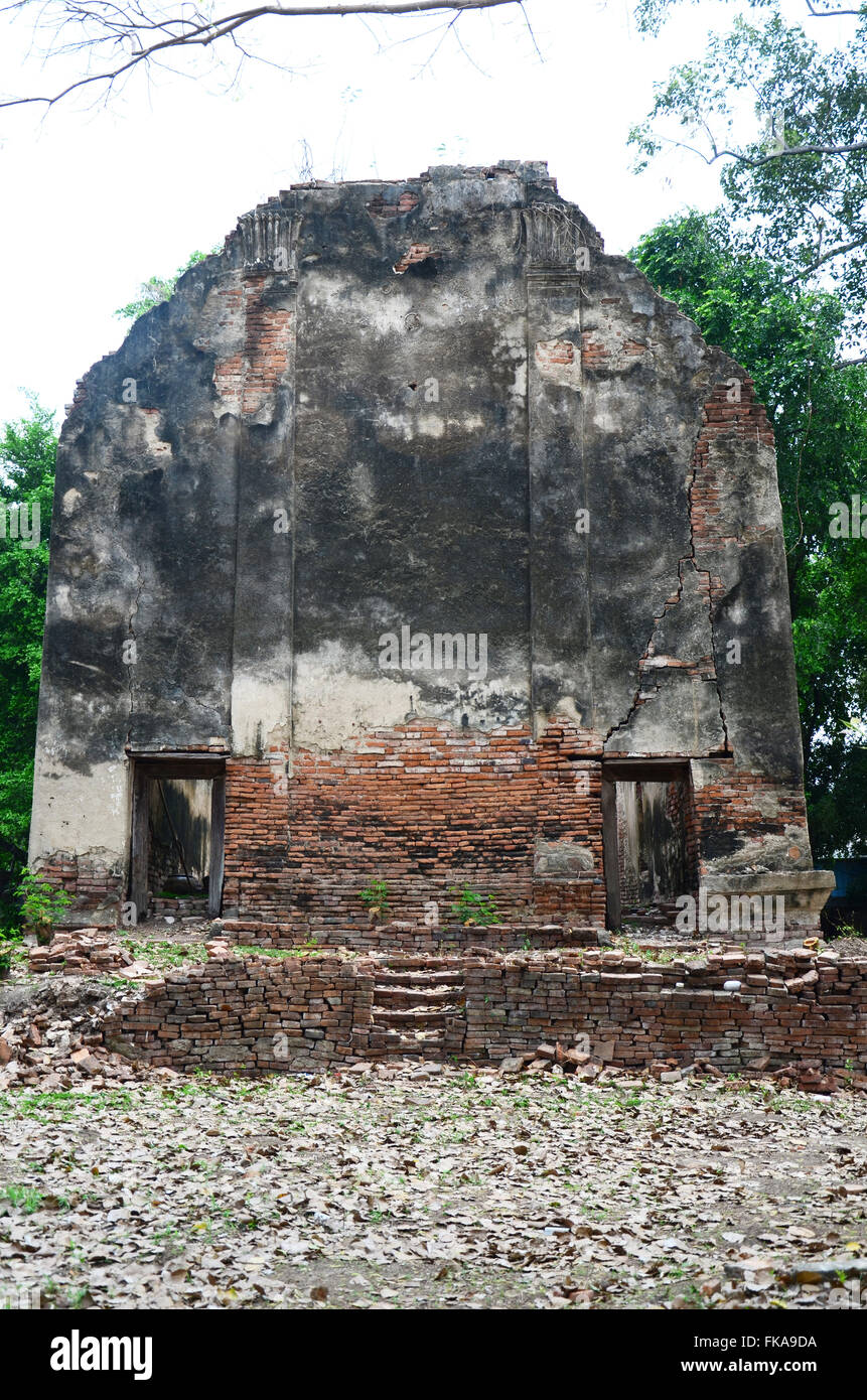 Ruins of ancient building at Ayutthaya historical park in Ayutthaya ...