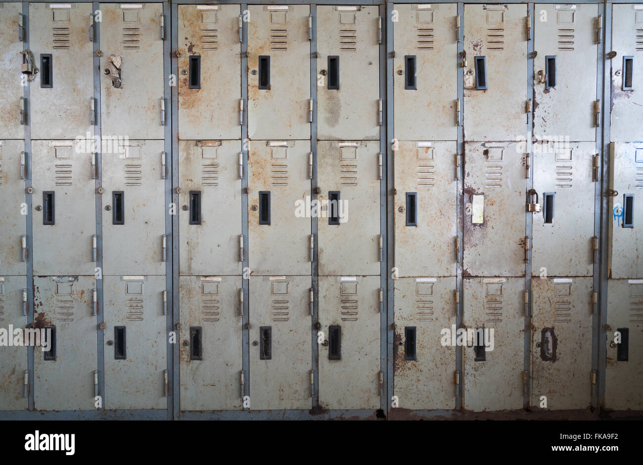 Old, rusty, stained lockers background Stock Photo - Alamy