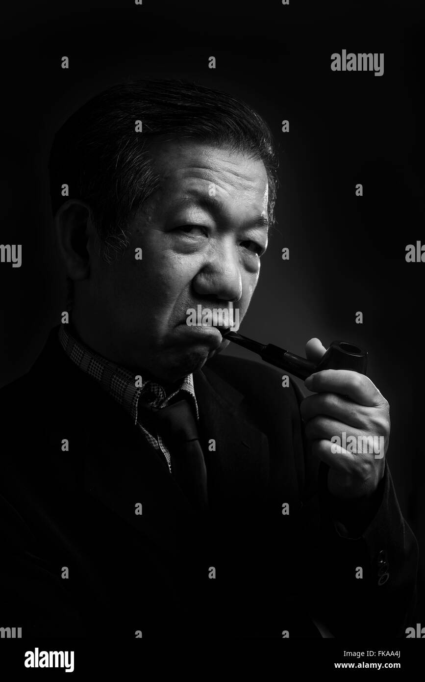 Senior asian Black and White Stock Photos & Images - Alamy
