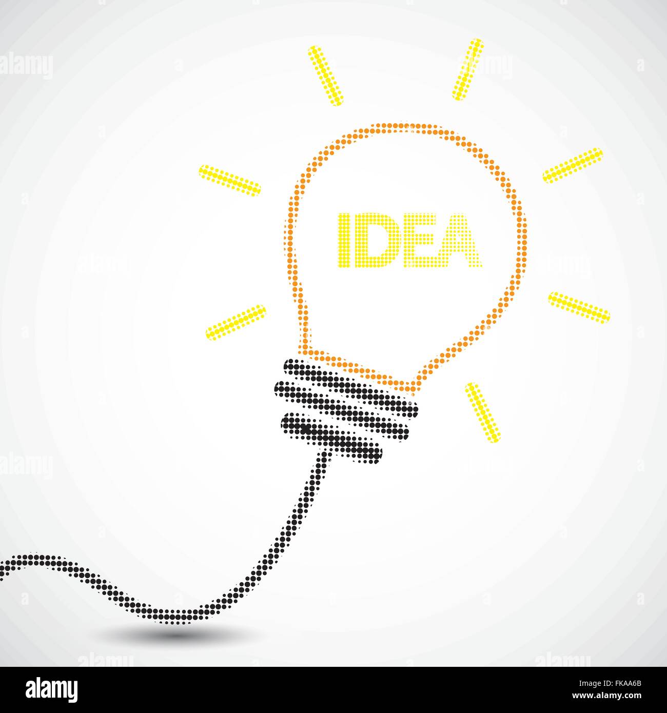 Creative light bulb idea concept sign, halftone style.Vector ...