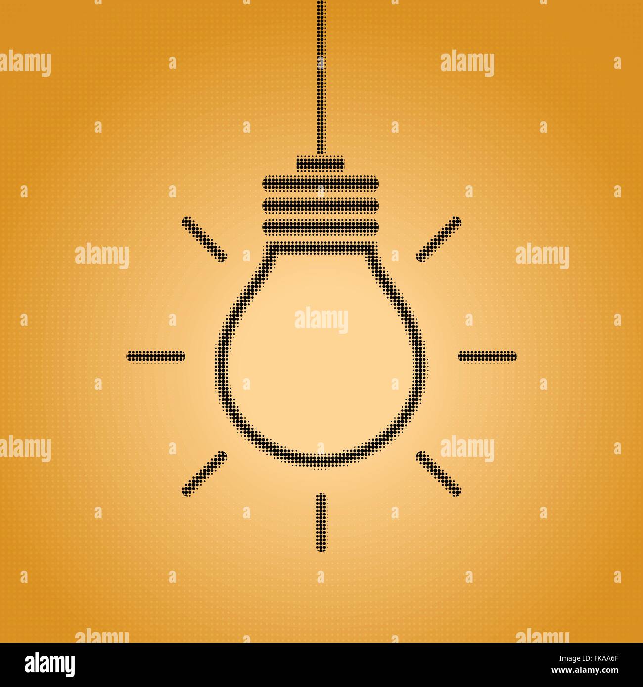Creative light bulb idea concept sign, halftone style.Vector ...