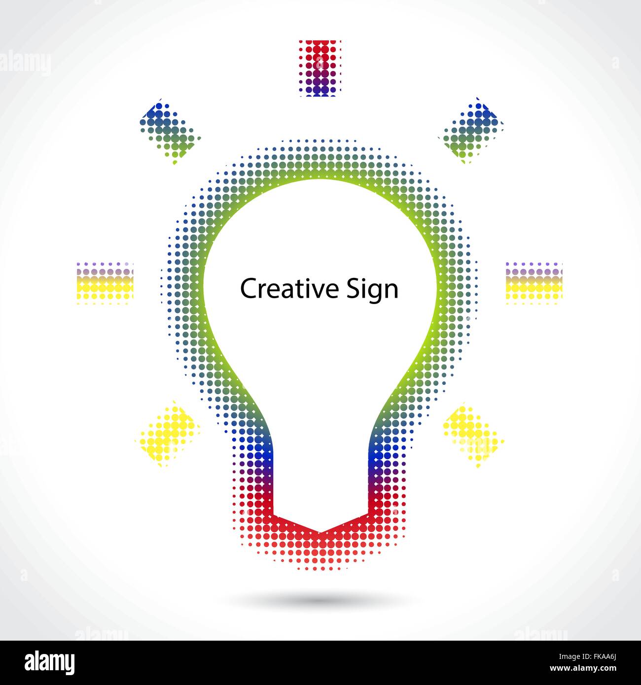 Creative light bulb idea concept sign, halftone style.Vector ...
