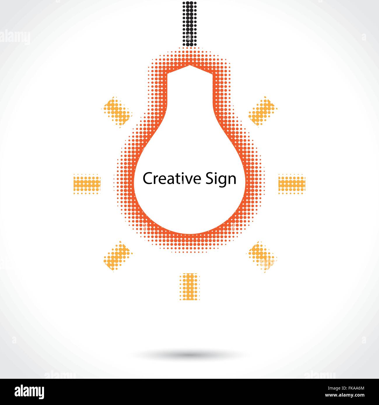 Creative light bulb idea concept sign, halftone style.Vector ...