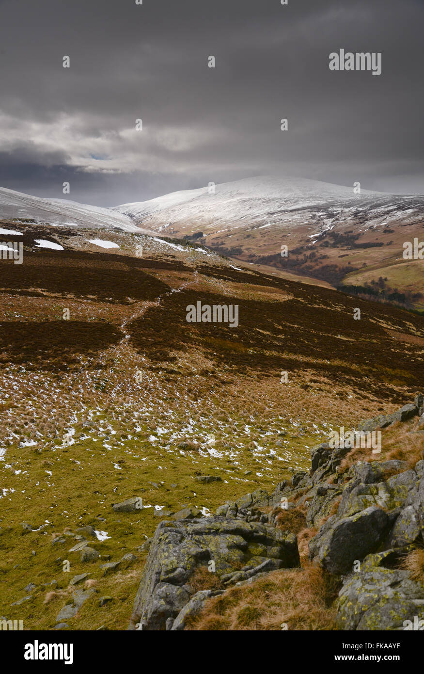 Winter in the Cheviot Hills in the Northumberland National Park Stock ...