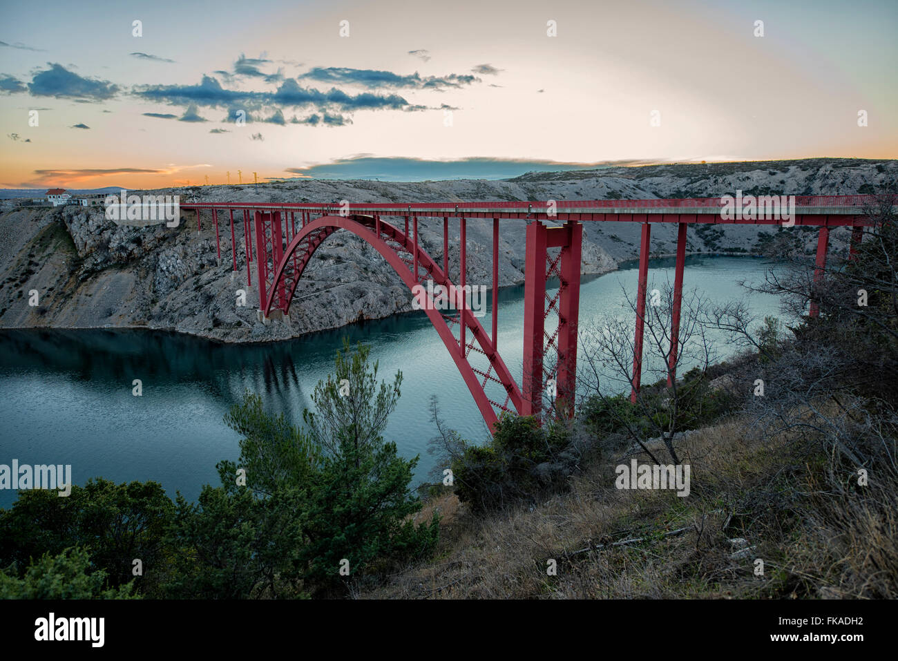 Maslenica bridge deck arch hi-res stock photography and images - Alamy