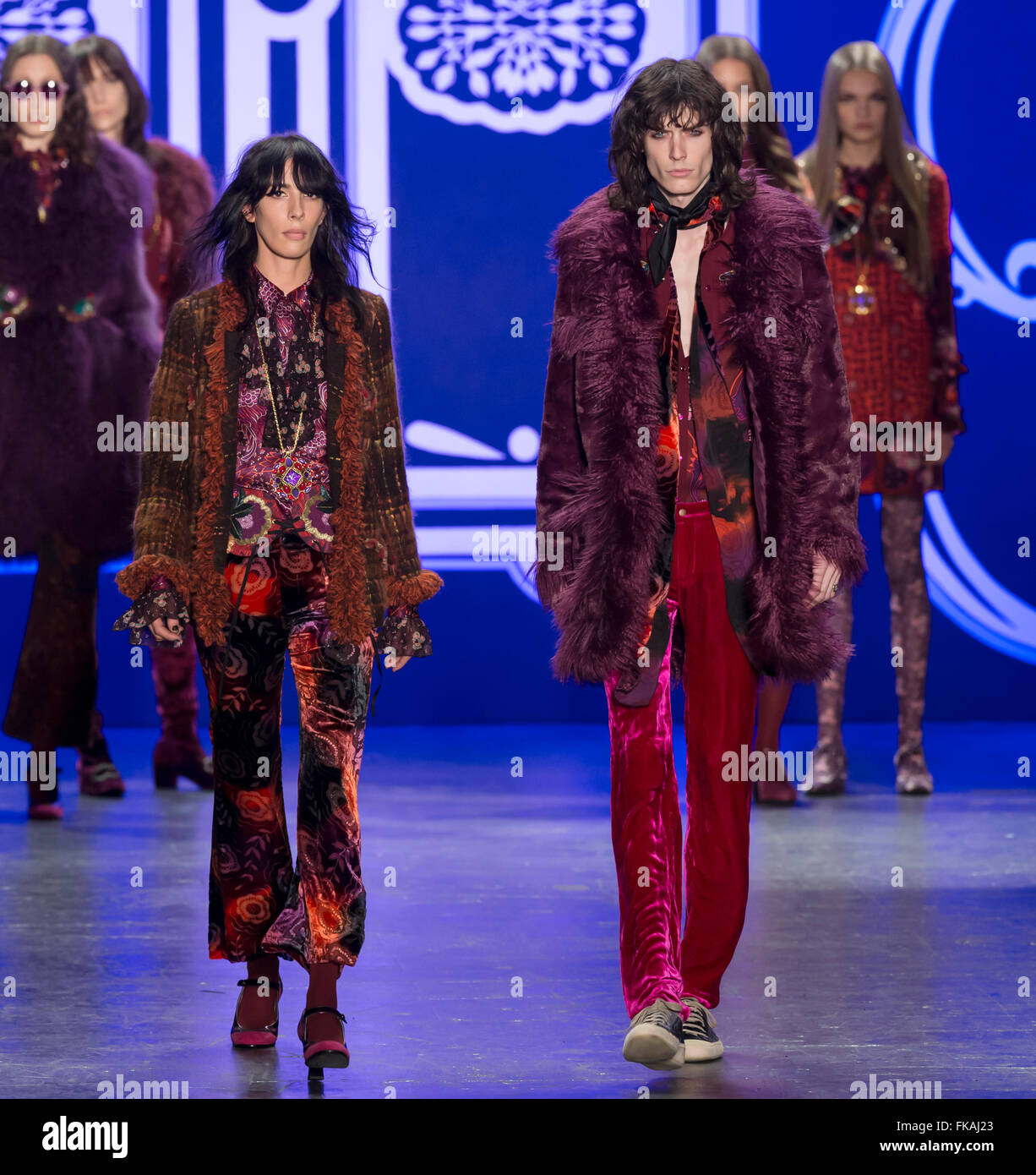 New York City, USA - February 17, 2016: Jamie Bochert and Justin ...