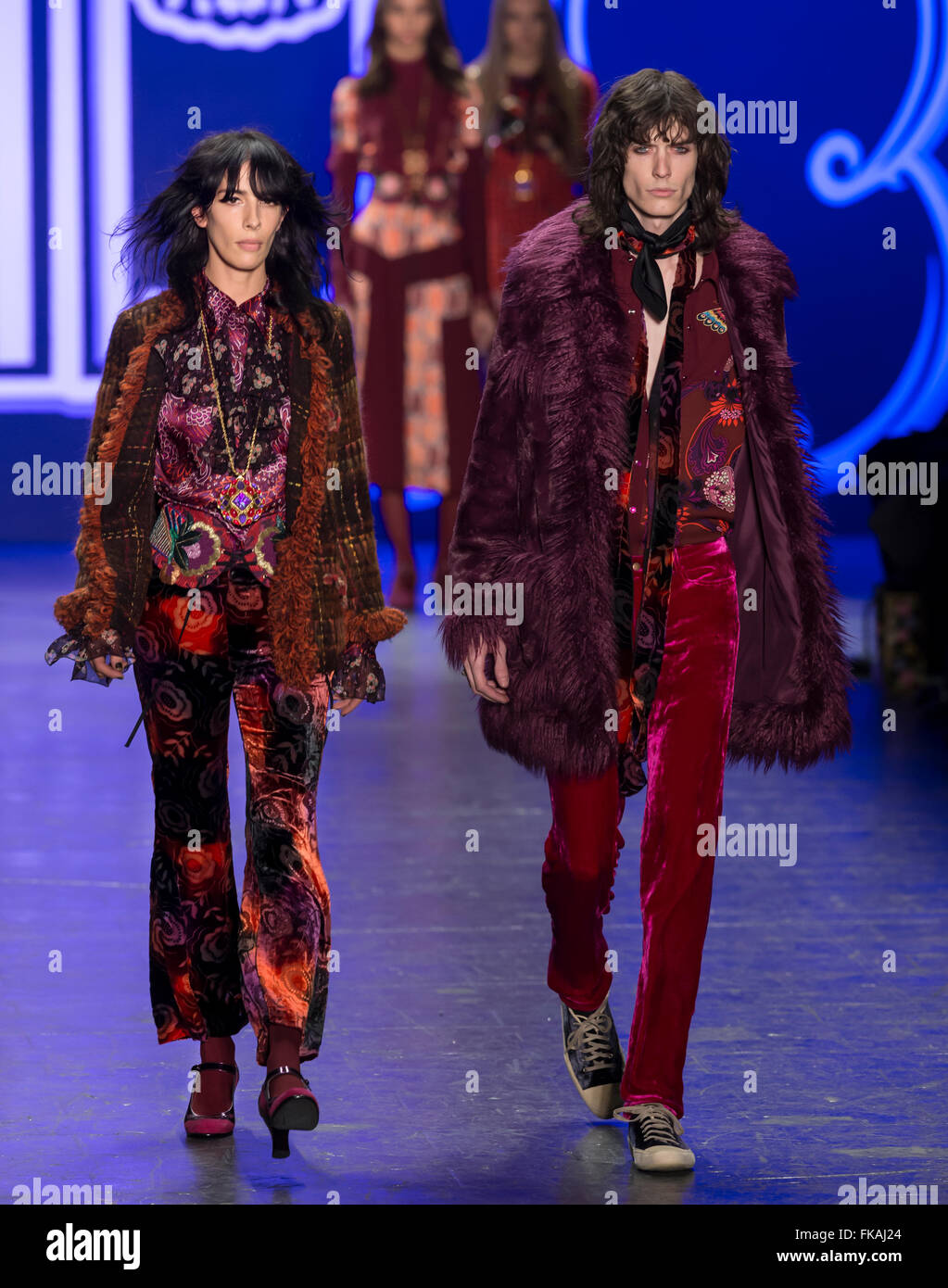 New York City, USA - February 17, 2016: Jamie Bochert and Justin ...