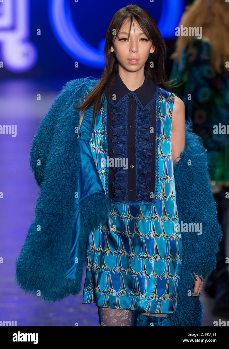 New York City, USA - February 17, 2016: Issa Lish walks the runway at ...