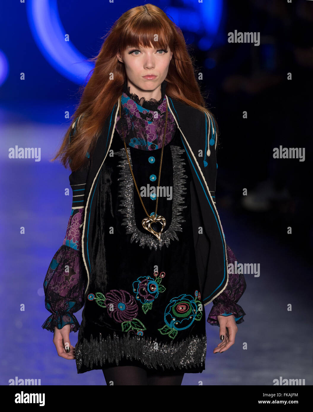 New York City, USA - February 17, 2016: Briley Jones walks the runway ...