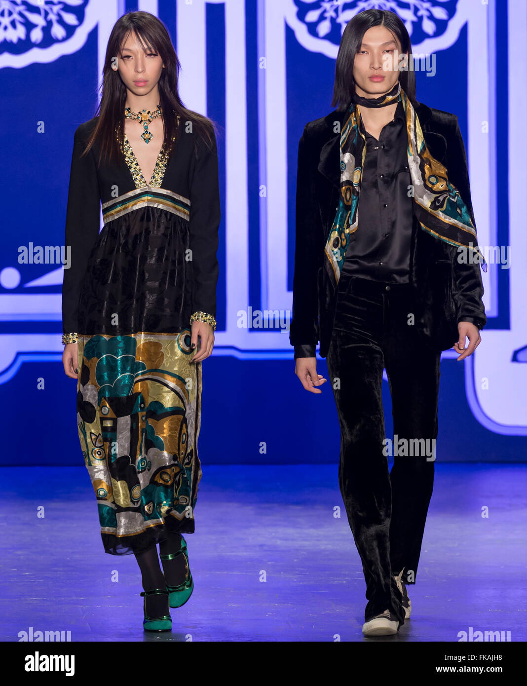 New York City, USA - February 17, 2016: Issa Lish and Zhengyang Zhang ...