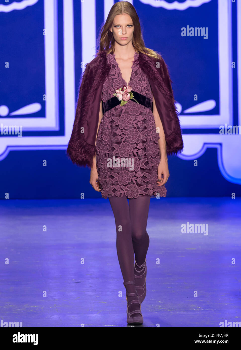 New York City, USA - February 17, 2016: Lexi Boling walks the runway at ...