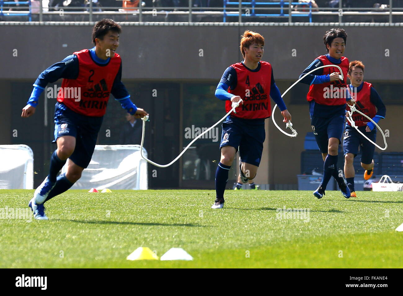 Frontier soccer field, Chiba, Japan. 8th Mar, 2016. Japan team group ...