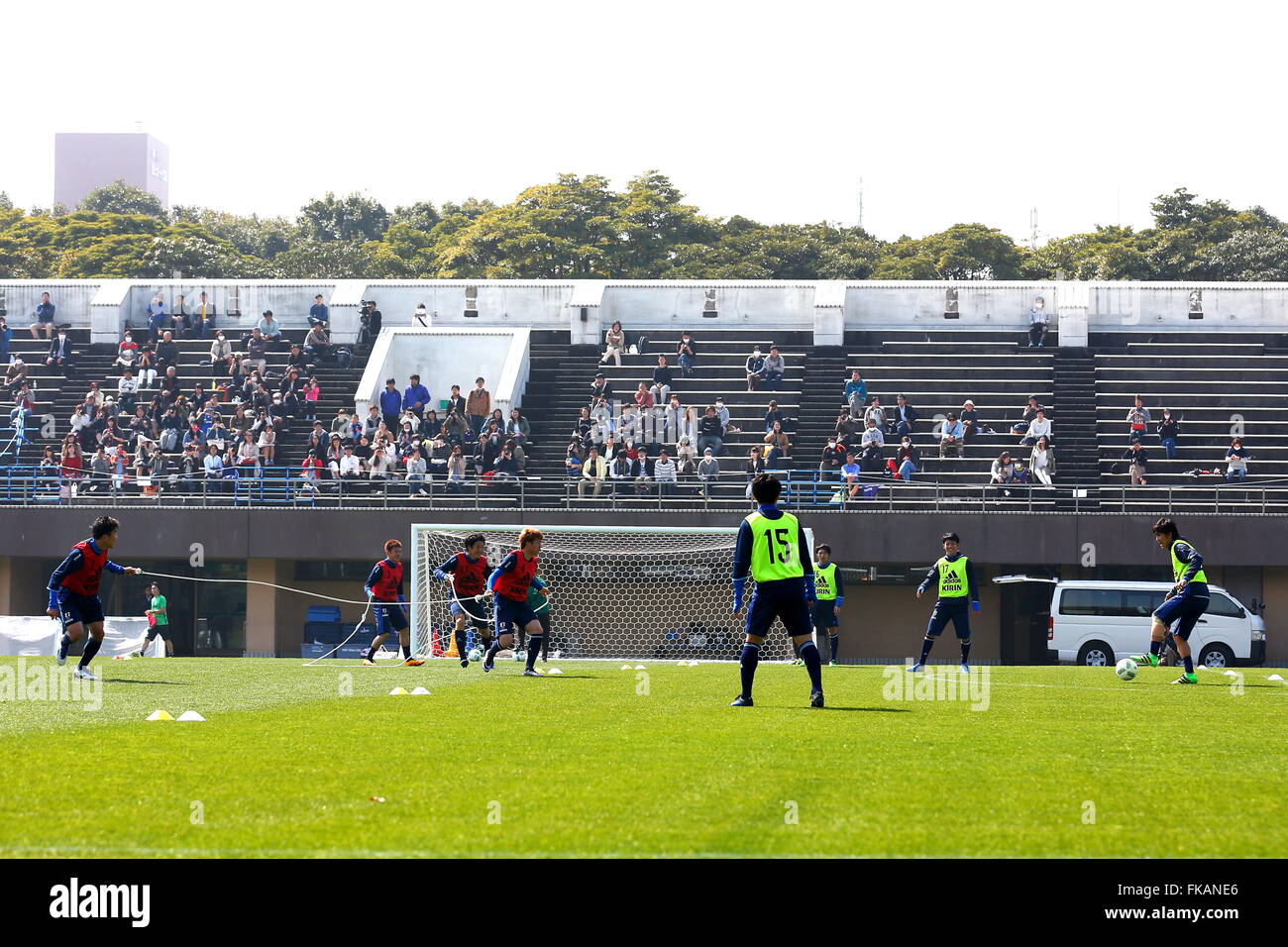 Frontier soccer field, Chiba, Japan. 8th Mar, 2016. Japan team group ...