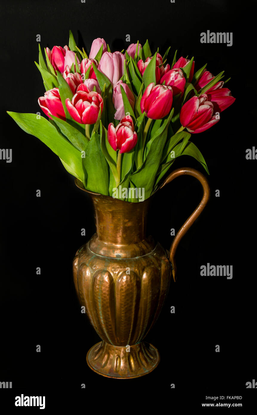 vase of tulips Stock Photo - Alamy