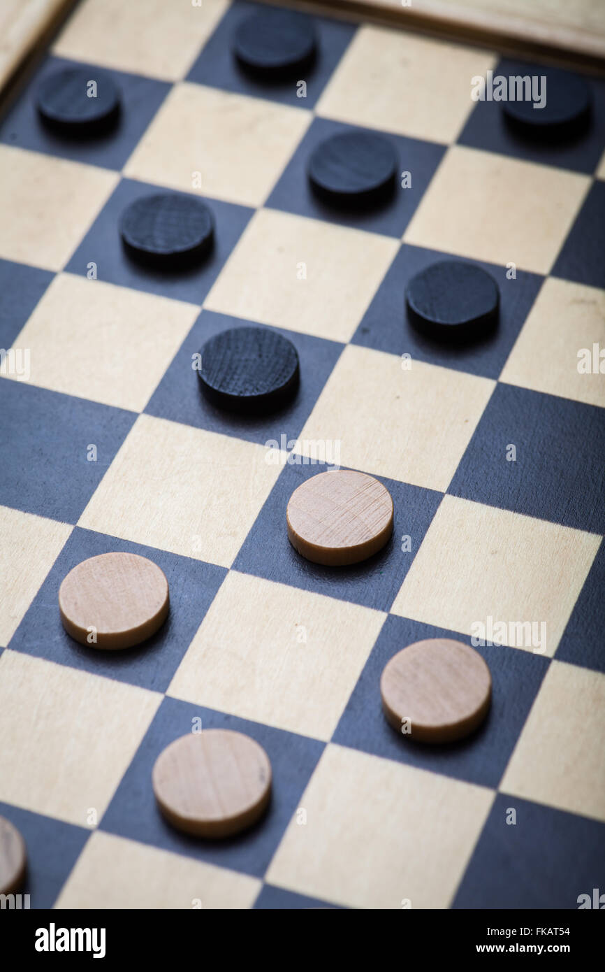 Color shot of a vintage draughts or checkers board game Stock Photo - Alamy