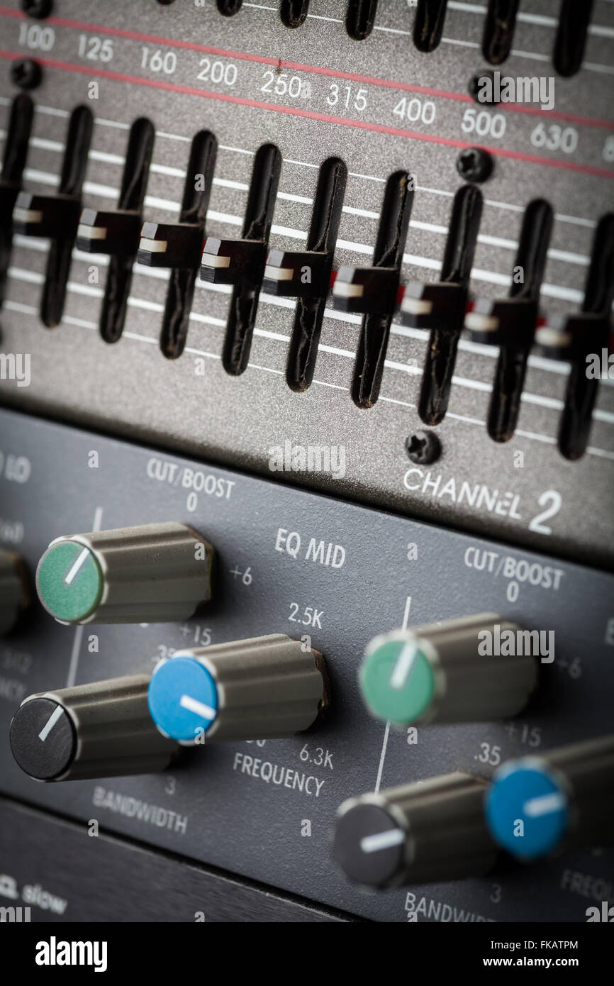 Color image of many buttons in a sound recording studio Stock Photo - Alamy