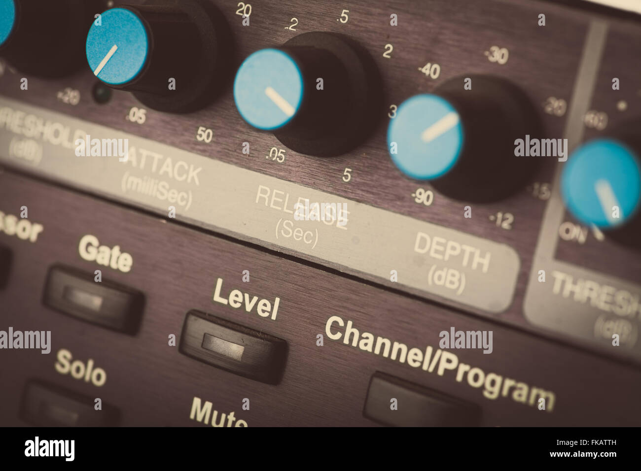 Color image of many buttons in a sound recording studio Stock Photo - Alamy