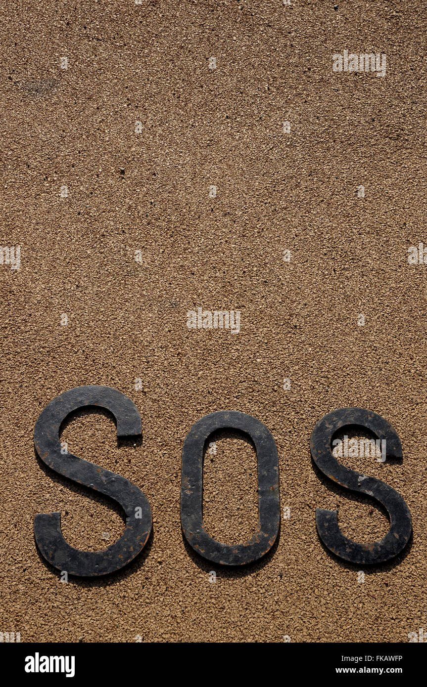METAL. iron. letters, SOS, help, help, iron, icon help, salvation ...