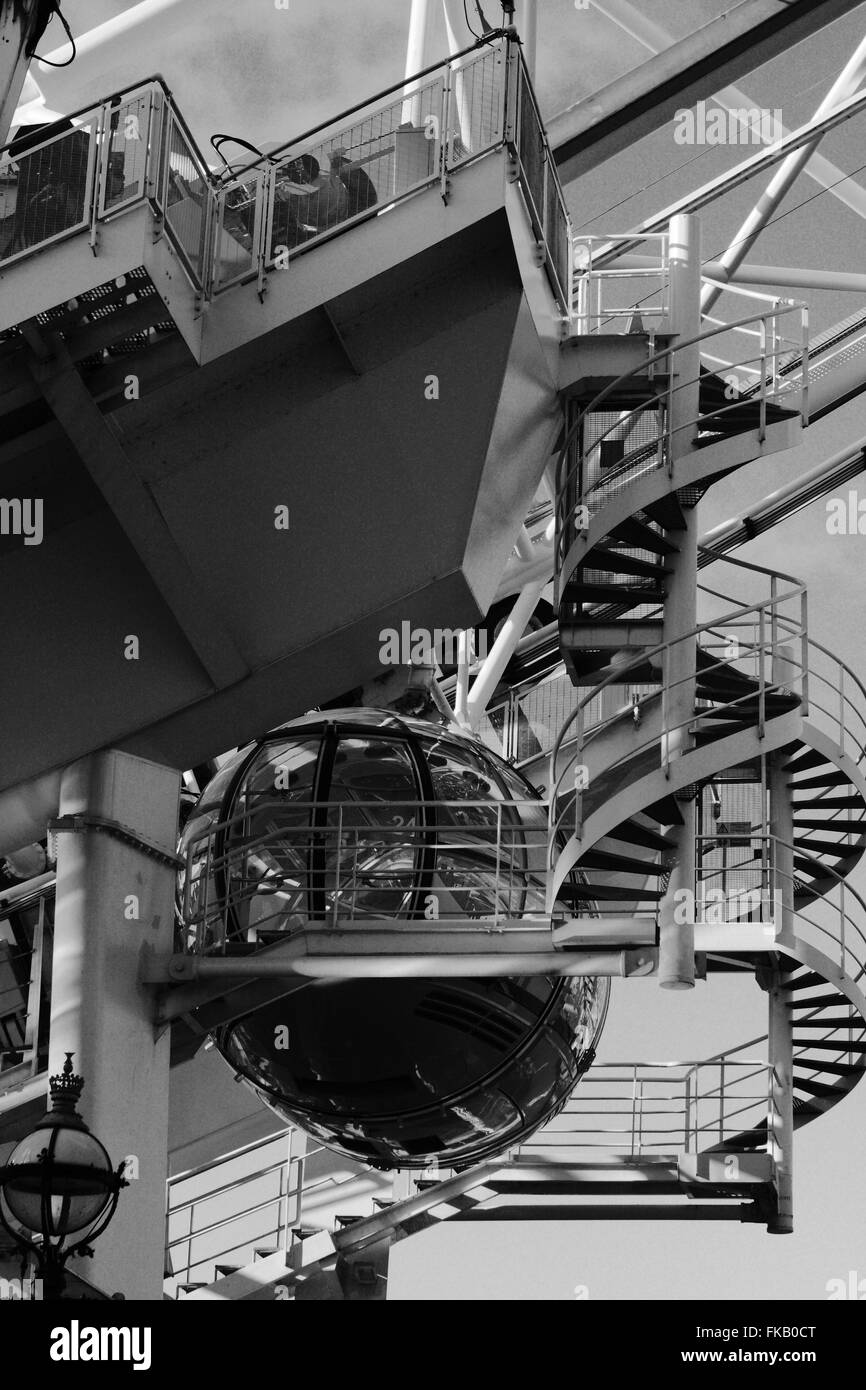 Part of the structure of The London Eye, on the River Thames near ...