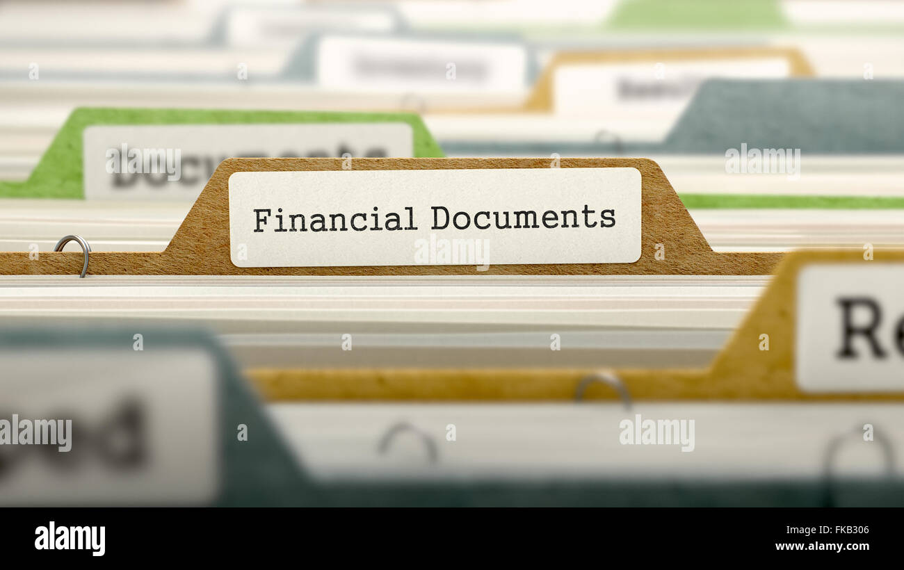 Financial Documents Concept on File Label Stock Photo - Alamy