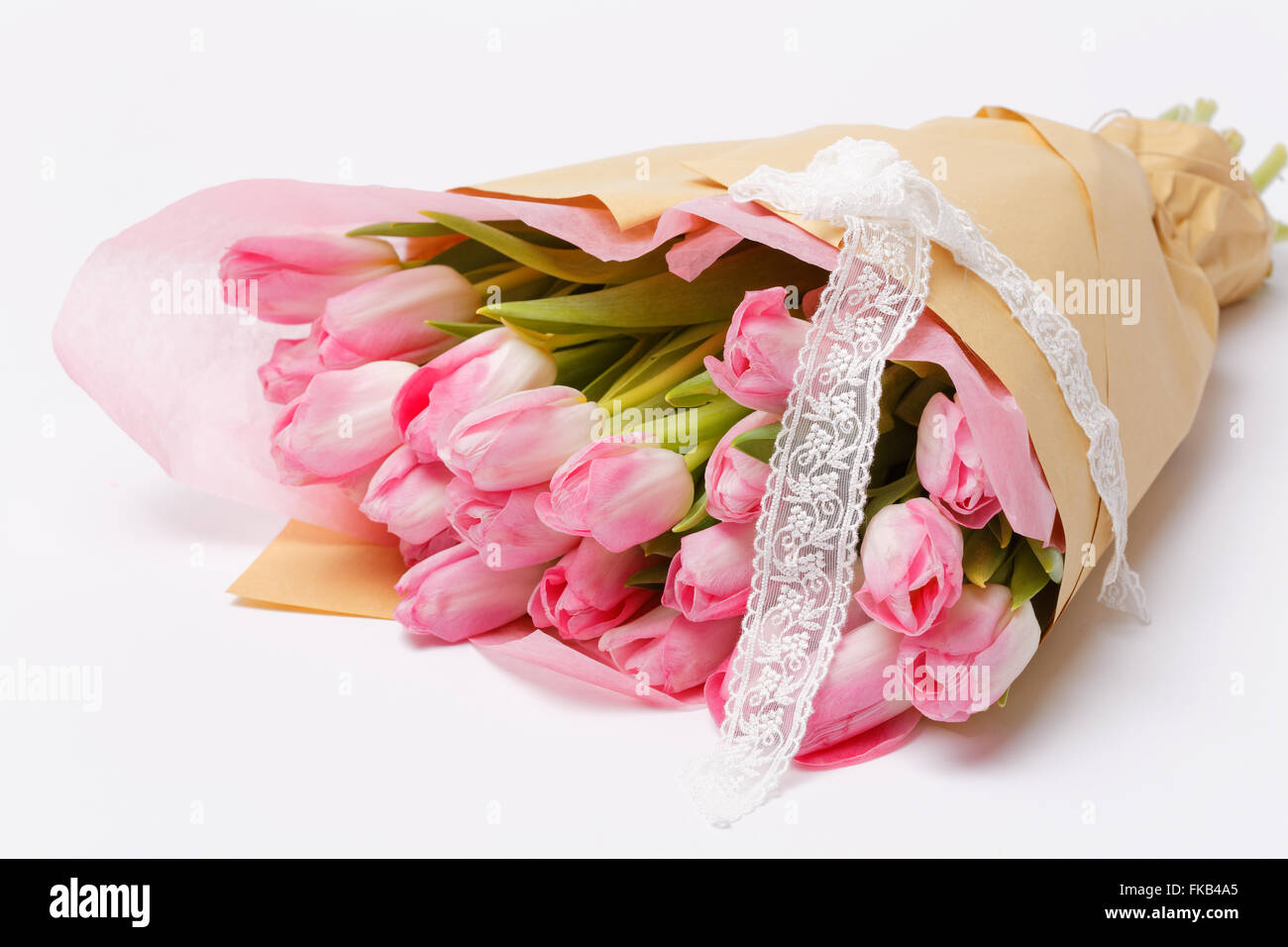 Beautiful bouquet of pink spring flowers.Tulips Stock Photo - Alamy